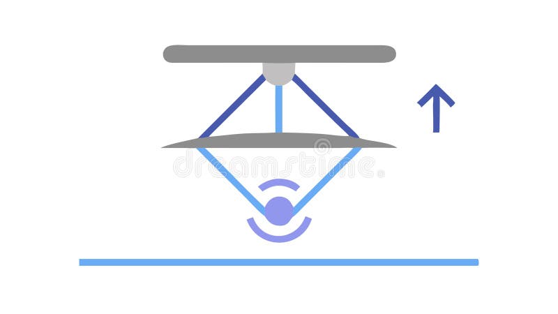 Floating Platform with Upward Movement Arrow Icon, Vector Design ...