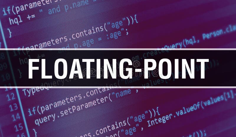 Floating-point Text Written on Programming Code Abstract Technology ...