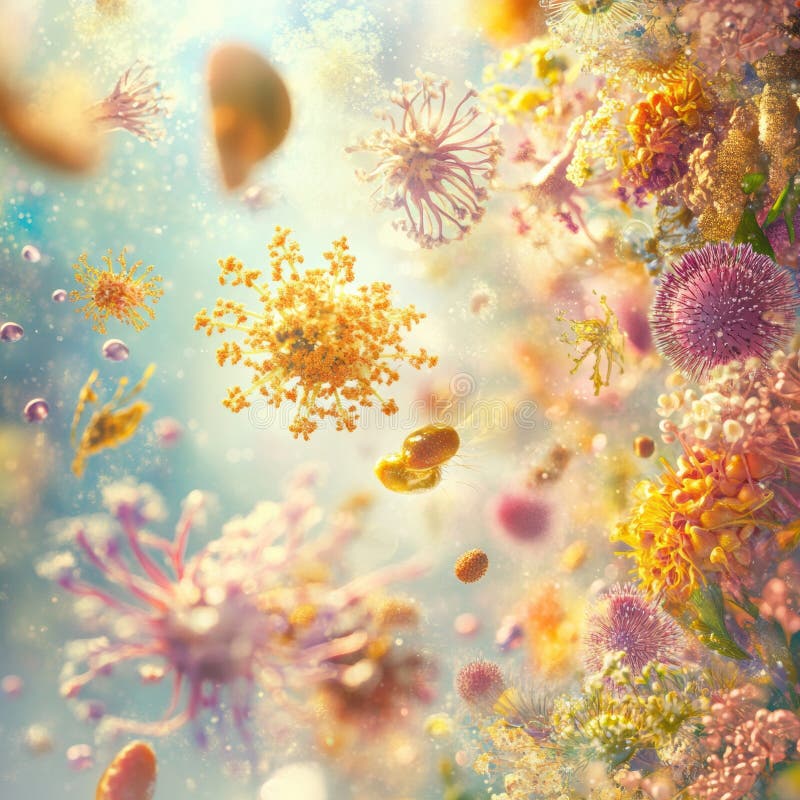 Floating Pollen and Allergens Causing Irritation To Skin in a Natural ...