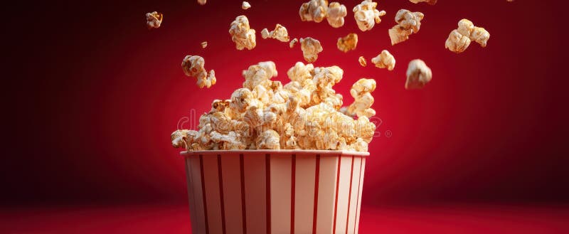 The Floating Popcorn Bursting Out of a Classic Cinema Bucket.AI ...
