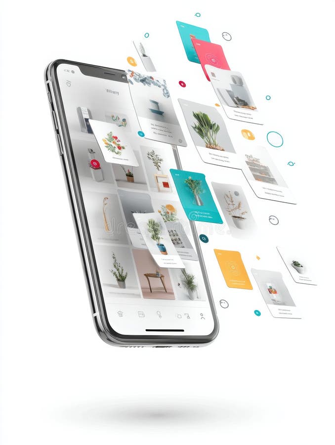 Floating Product Cards Displayed in Augmented Reality from a Smartphone ...