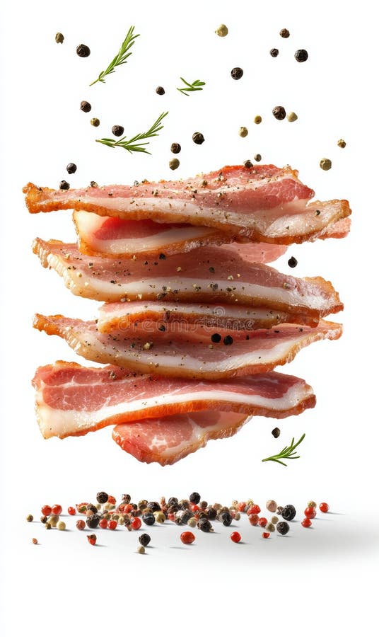 Floating Prosciutto Ham Slices in an Artistic Levitating Display on a ...