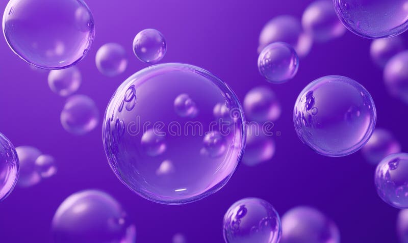 Floating Purple Bubbles on Vibrant Background Creating a Dreamy ...