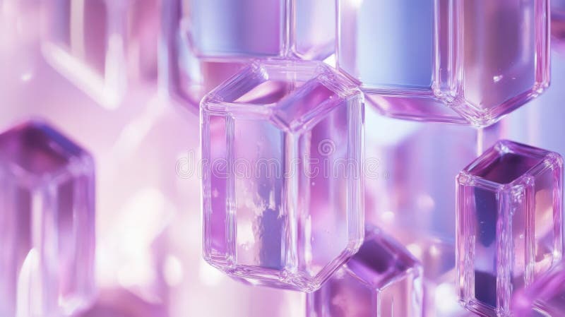 Floating Purple Crystals Abstract Background Stock Illustration ...