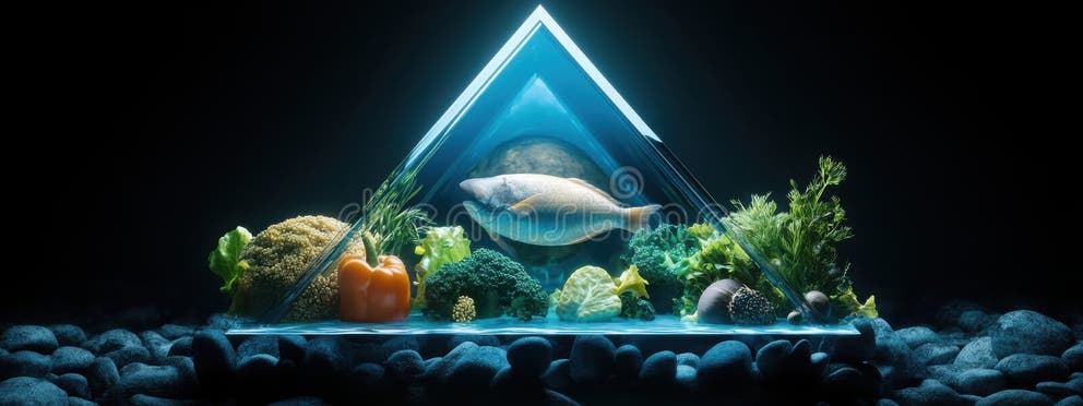 Floating Pyramid Displays an Array of Food Elements with Aquatic Theme ...