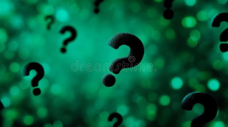 Floating Question Marks Add Whimsy and Curiosity To Vibrant Green ...