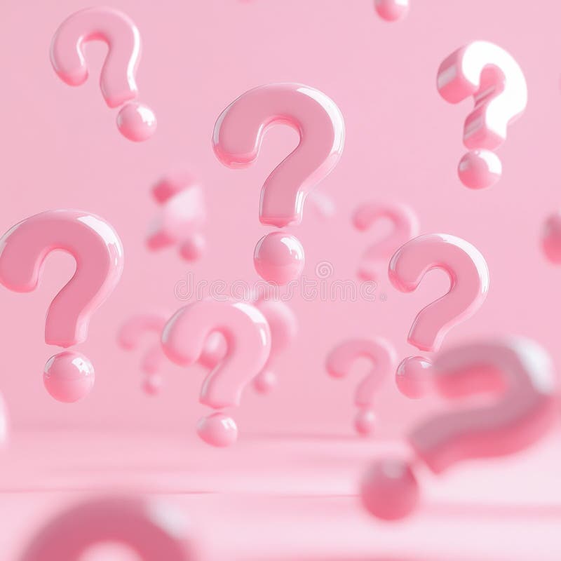 Floating Question Marks on a Pink Background Representing Curiosity and ...