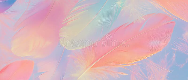 Floating Rainbow Feathers Create an Abstract Backdrop of Delicate ...