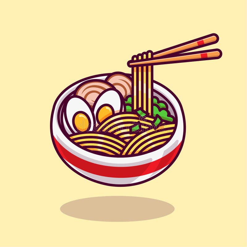 Ramen cartoon vector stock vector. Illustration of ramen - 262549378