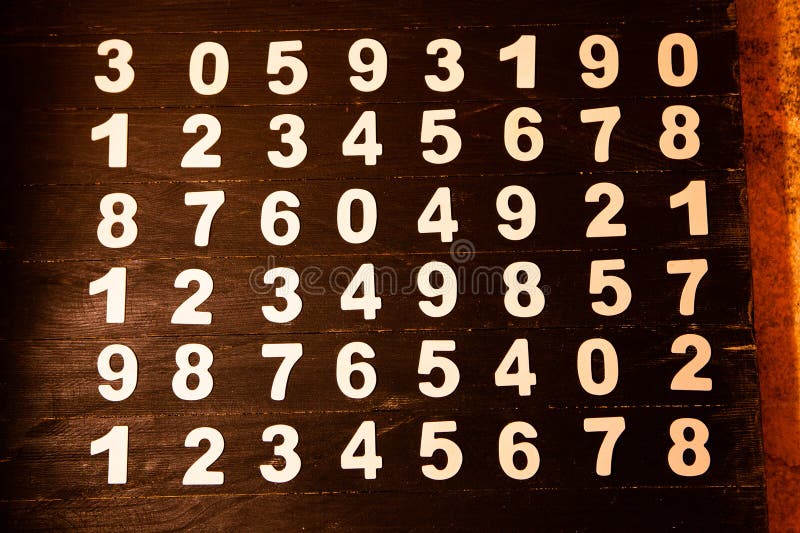 Abstract Mathematical Numbers on a Dark Background. Finance and Data ...
