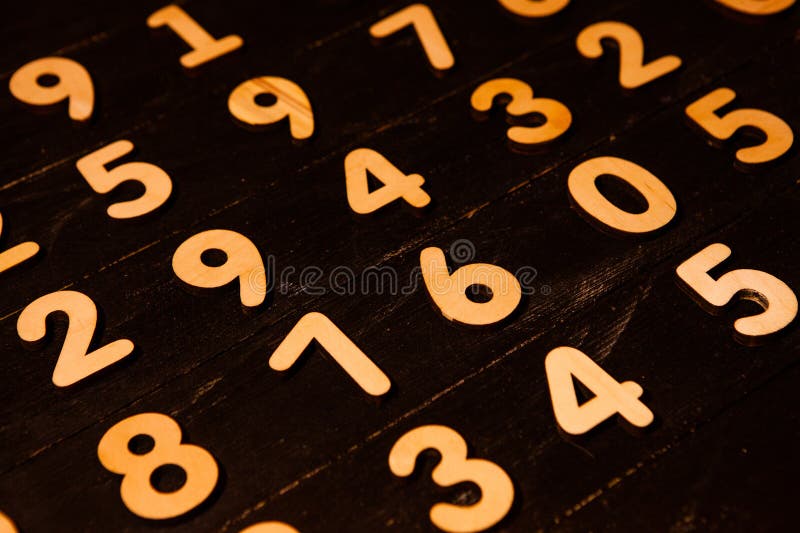 Abstract Mathematical Numbers on a Dark Background. Finance and Data ...