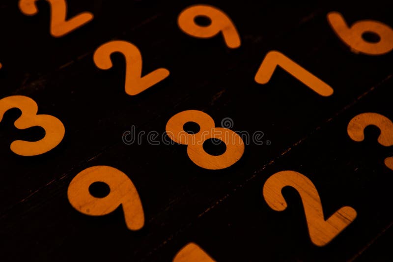 Abstract Mathematical Numbers on a Dark Background. Finance and Data ...