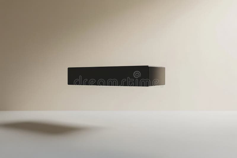 Floating Rectangular Prism Black Softly Reflecting Light Creating ...
