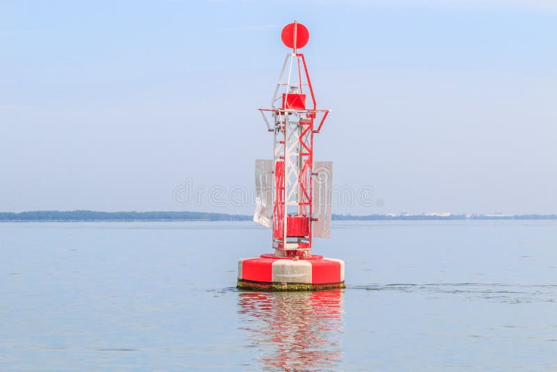 Floating Red Beacon in the Ocean Stock Image - Image of pointer, asian ...