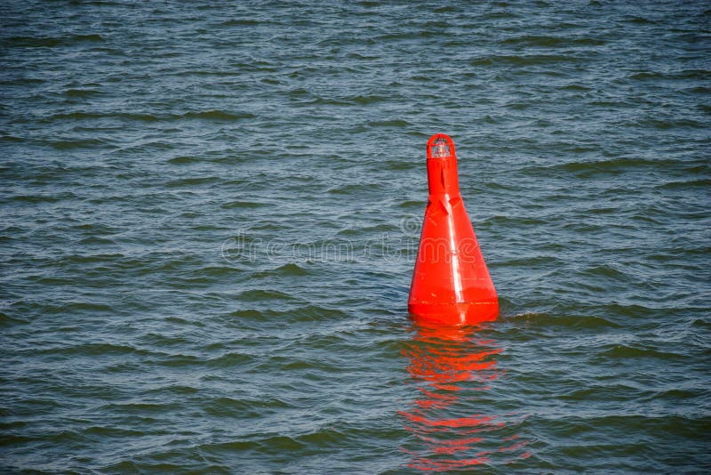 Floating Red Buoy on Blue Water Stock Photo - Image of closeup ...