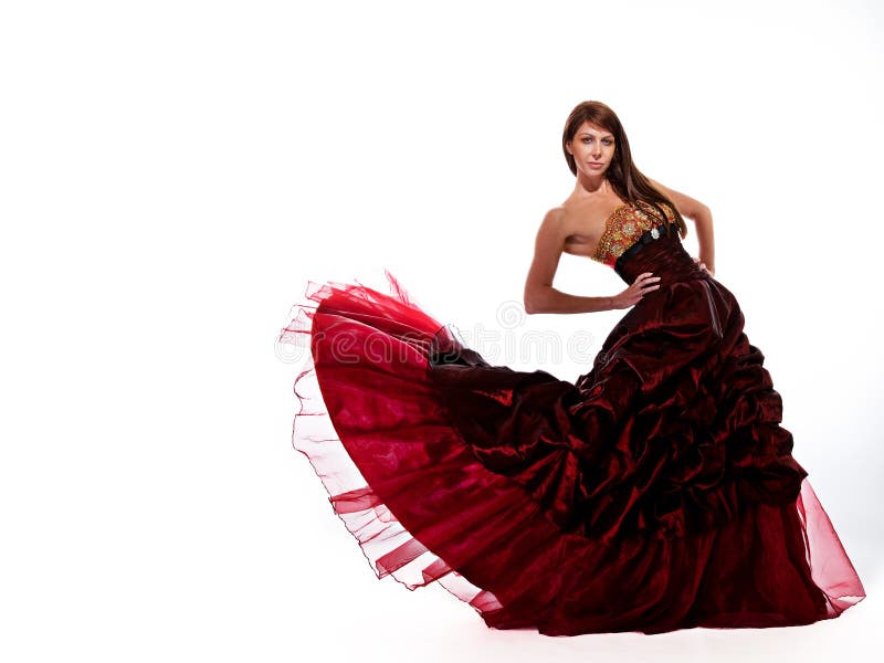 Floating red dress stock photo. Image of burgundy, caucasian - 13925072