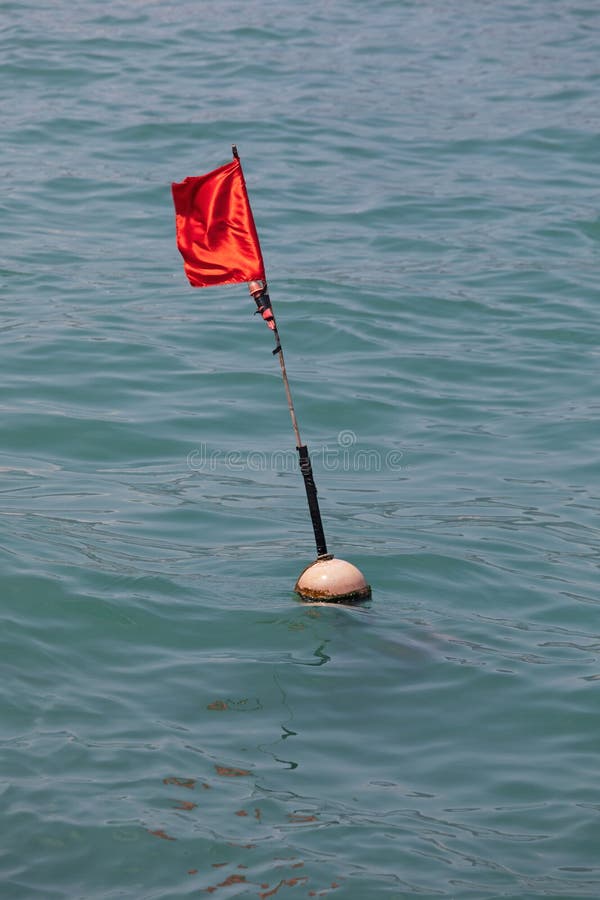 Float Red Flag stock image. Image of kong, sign, caution - 158428807