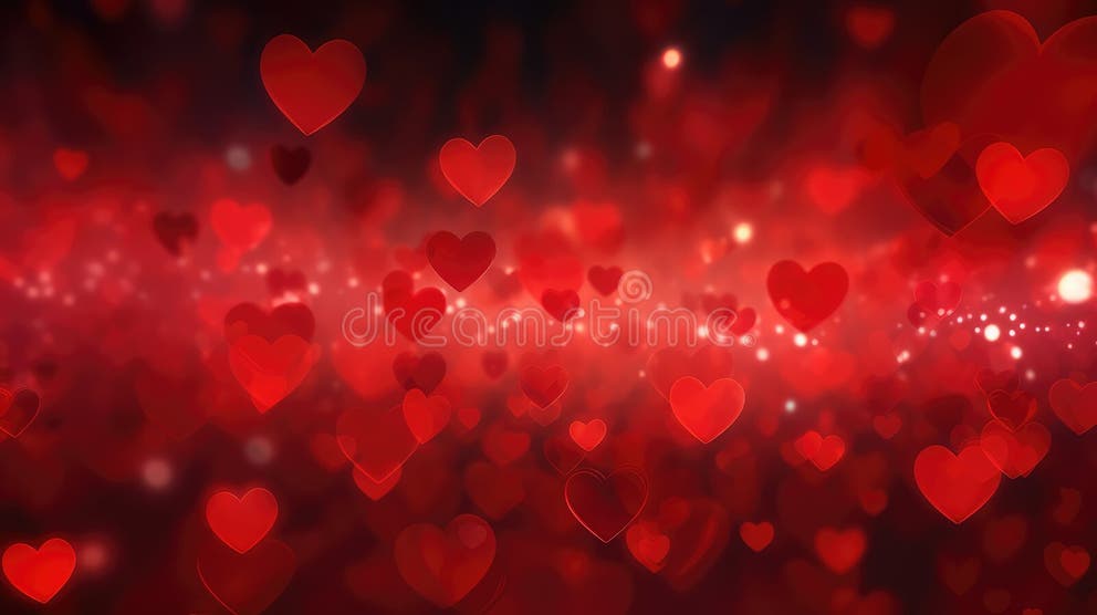 Dynamic Lively Visual Floating Red Hearts Background Stock ...