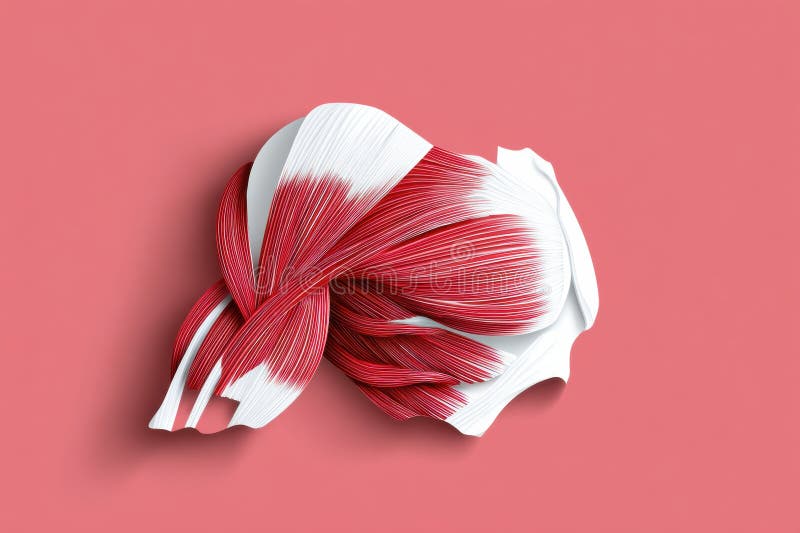 Floating Red Muscle Illustration on a Clean White Background ...