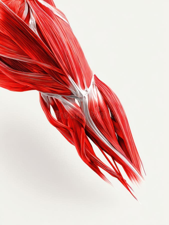 Bold Red Muscle Illustration Floating White Background Highlighting ...