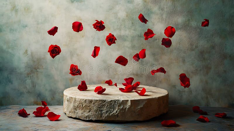 Floating Red Roses in Artistic and Dreamy Composition Stock ...