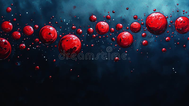 Floating Red Spheres with Dark Background Abstract Art Piece Stock ...