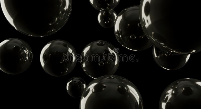 Black Glossy Spheres stock illustration. Illustration of minimalist ...