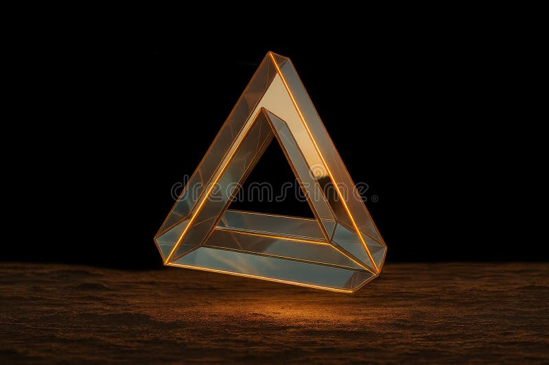 Triangular Prism Desk Clock Wet with Water Droplets. Stock Photo ...