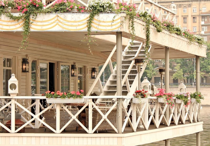 Floating restaurant stock image. Image of straw, architecture - 24938481