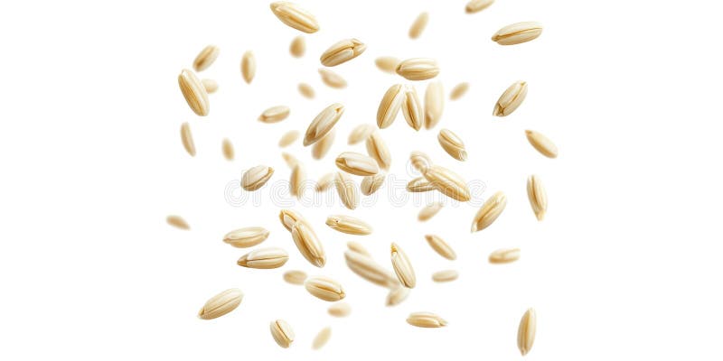 Floating Rice Grains Isolated on Transparent Background Stock Photo ...