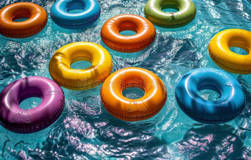 Floating Rings in Water stock image. Image of swimming - 318138125