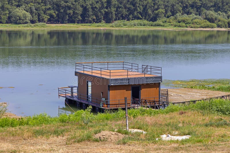 Floating River Pontoon stock image. Image of platform - 252516291