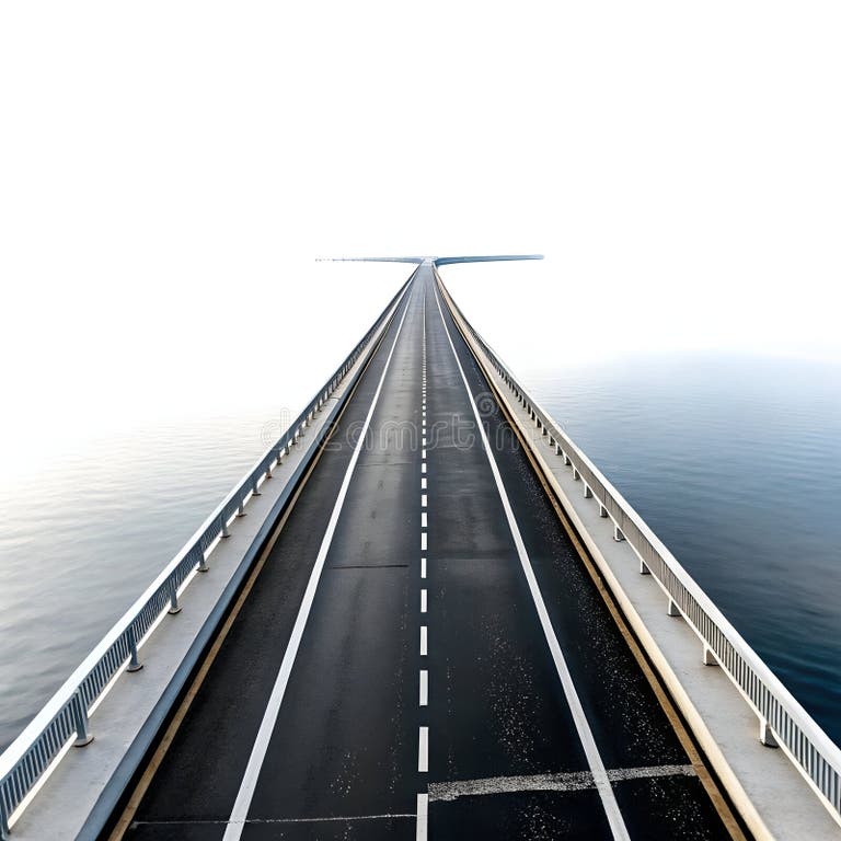 Floating Road Isolated on White Background Stock Illustration ...