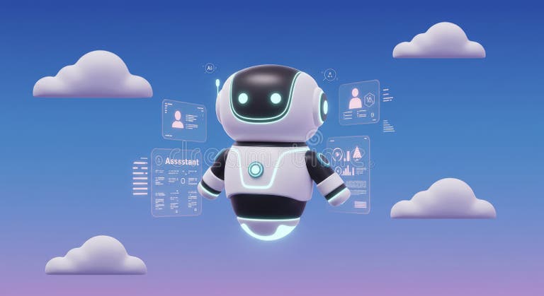 Floating Robot Assistant with Cloud Interface in a Digital Sky Stock ...