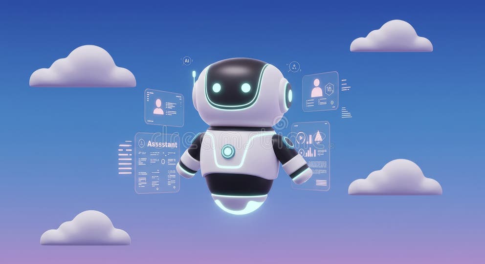 Floating Robot Assistant with Cloud Interface in a Digital Sky Stock ...