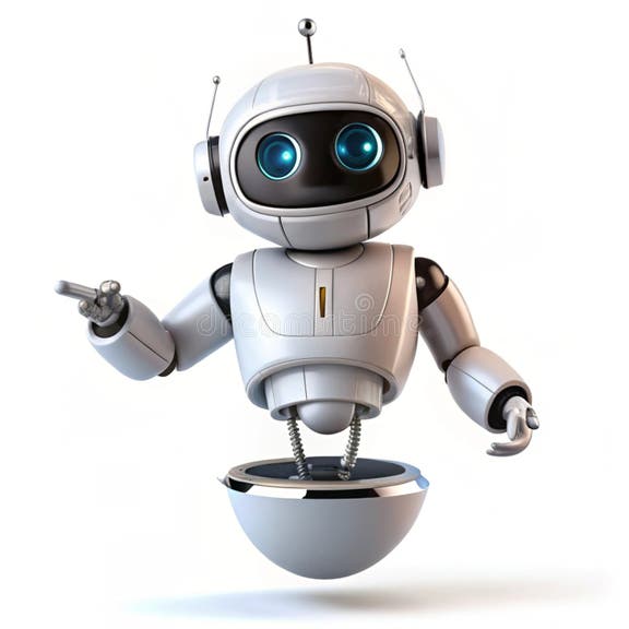 Floating Robot Assistant with Voice Command Feature Stock Illustration ...