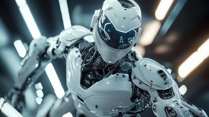 Floating Robot in Zero Gravity Environment Stock Illustration ...