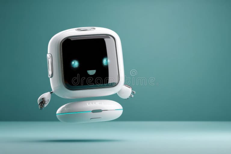 Floating Robotic Assistant with a Cheerful Face and Interactive Screen ...