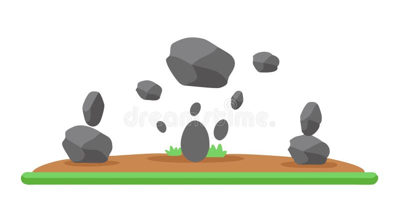Floating Rock Formations. Abstract Landscape and Anti-gravity. Vector ...