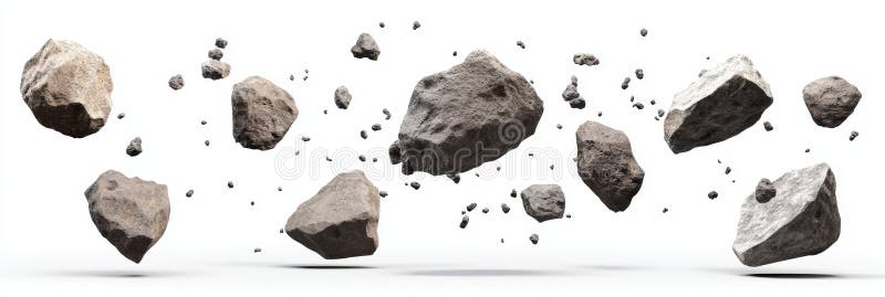 The Floating Rock Meteorite is Isolated on a Transparent Background ...