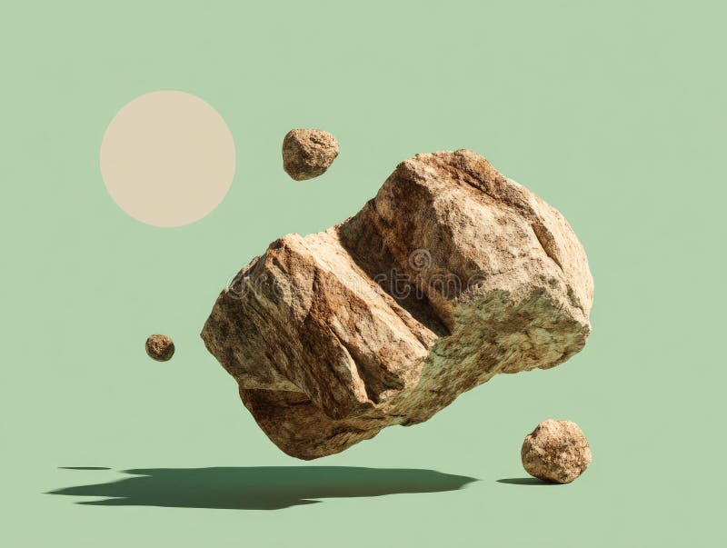 Floating Rocks Abstract stock illustration. Illustration of abstract ...