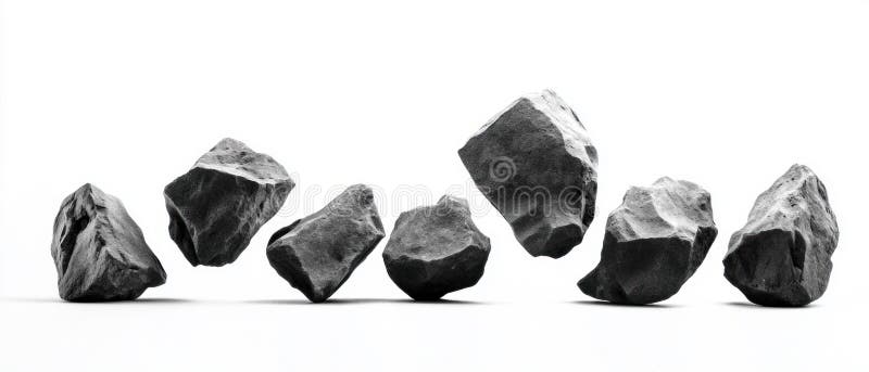 Floating Rocks in Minimalist Abstract Composition Stock Illustration ...
