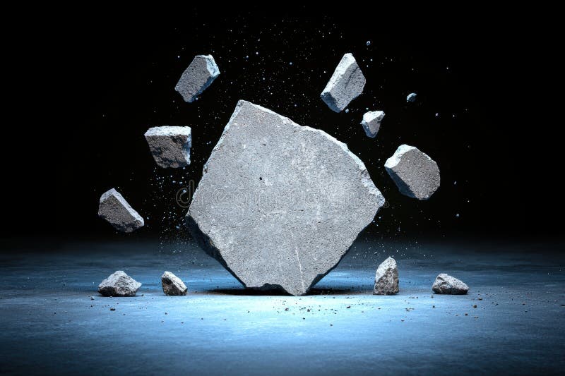 Floating rocks in space stock illustration. Illustration of floating ...