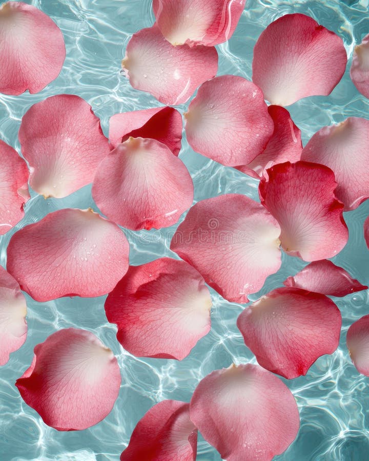 Floating Rose Petals in Water Stock Illustration - Illustration of ...