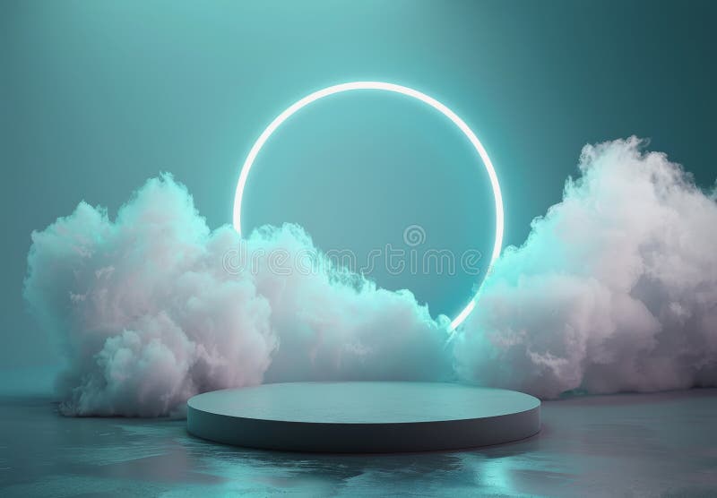 Floating Round Object Surrounded by Clouds Stock Image - Image of ...