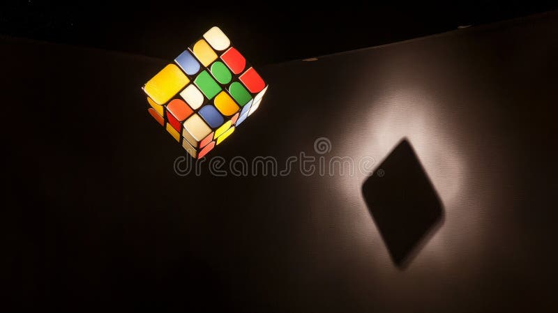 Floating Rubik s Cube stock photo. Image of green, orange - 339080888