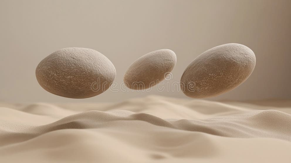 Floating Sand Eggs stock photo. Image of balance, concept - 358276742
