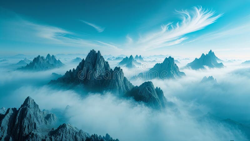 Floating Scene Sky Mountains Where Gravity Seems Forget Itself Stock ...