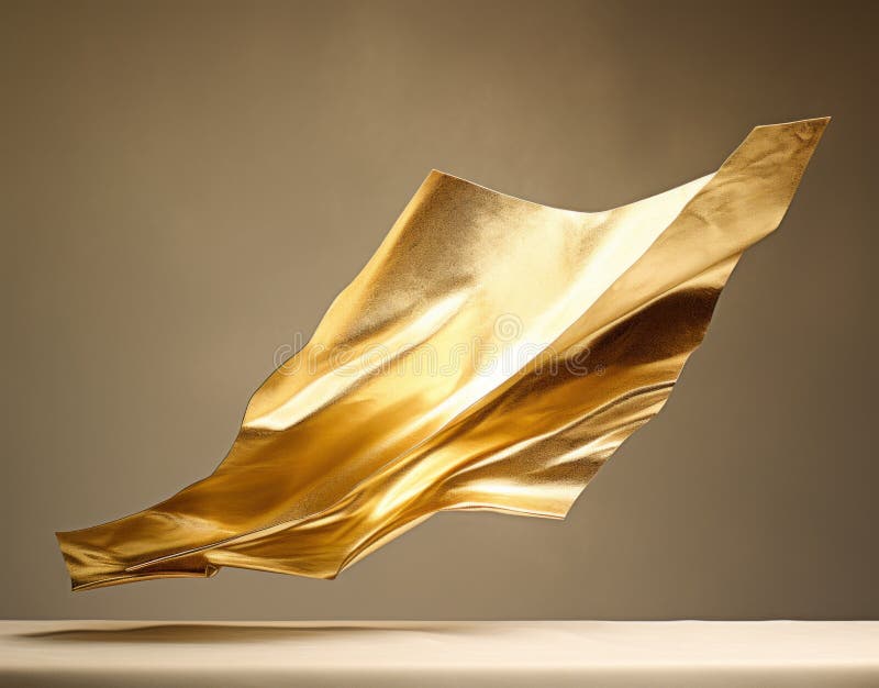 Floating Sheet of Gold, Shiny, Precious Background. Stock Illustration ...