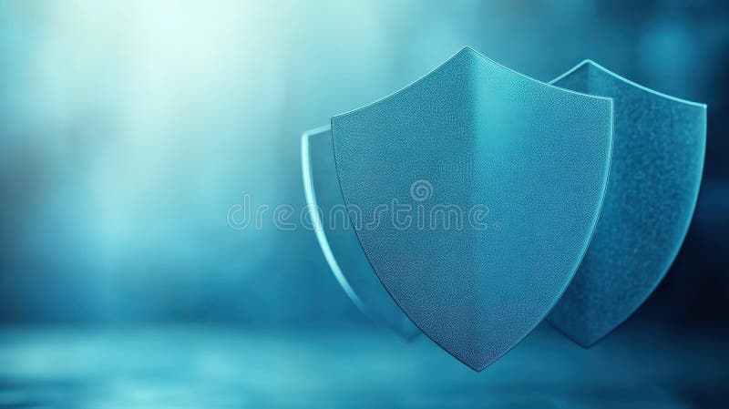 Floating Shields Symbolizing AI Driven Cybersecurity Protection and ...